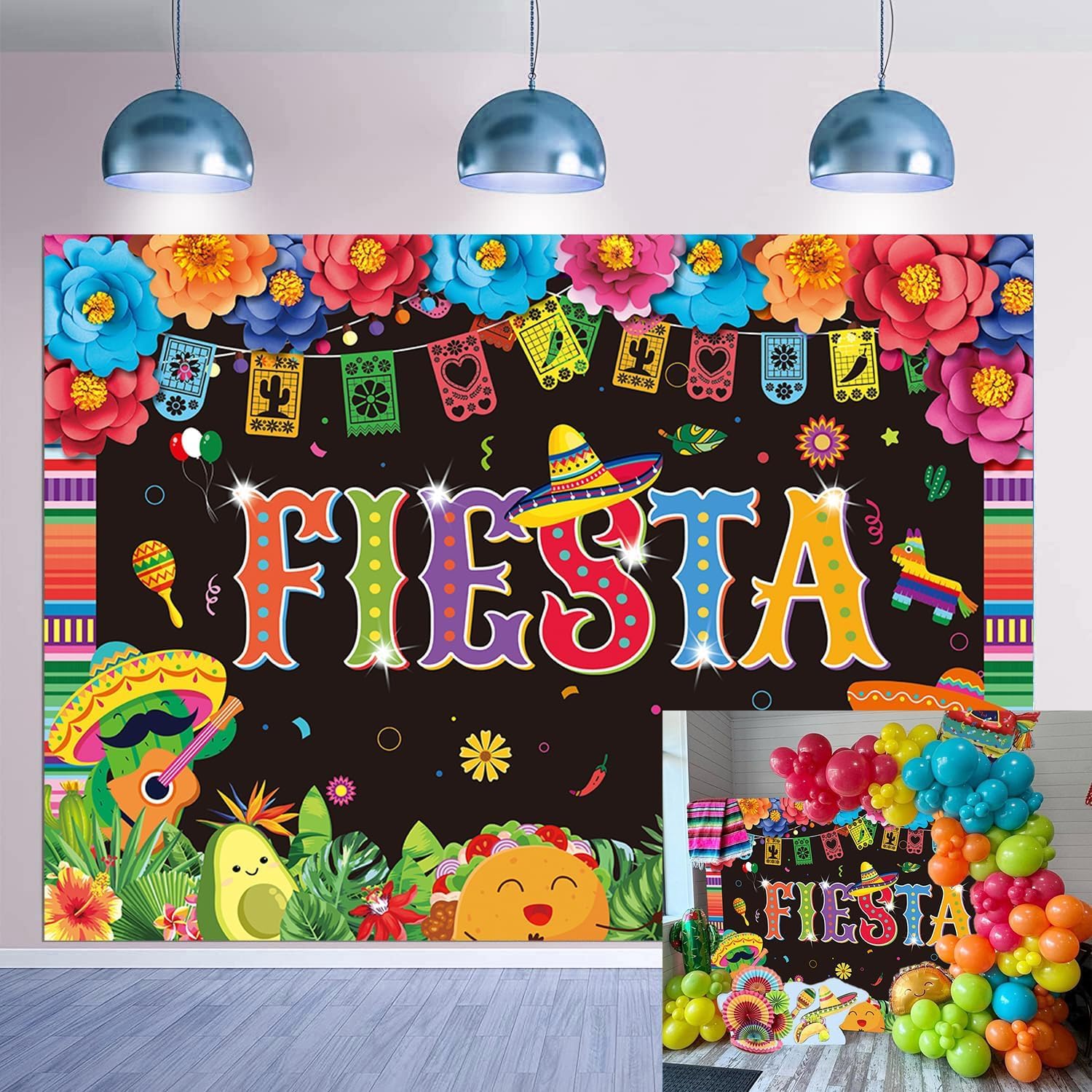 Amazon.com : Mexican Fiesta Backdrop Mexican Party Decorations 7x5FT ...