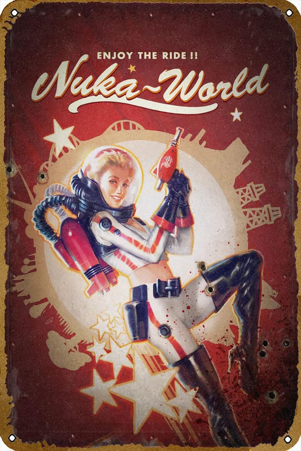 Amazon.com: Nuka-World Poster Video Game Metal Tin Sign Gaming Cool ...