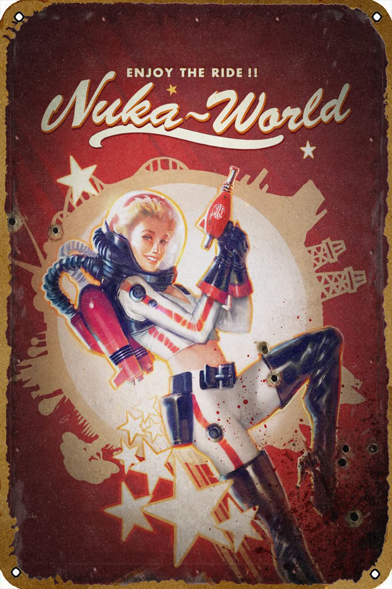 Amazon.com : Nuka-World Poster Video Game Metal Tin Sign Gaming Cool ...
