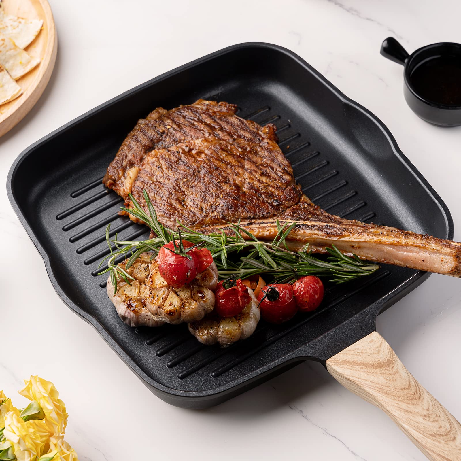 Sakuchi 11 Inch Grill Pan for Stove Tops Induction Compatible?Nonstick ...