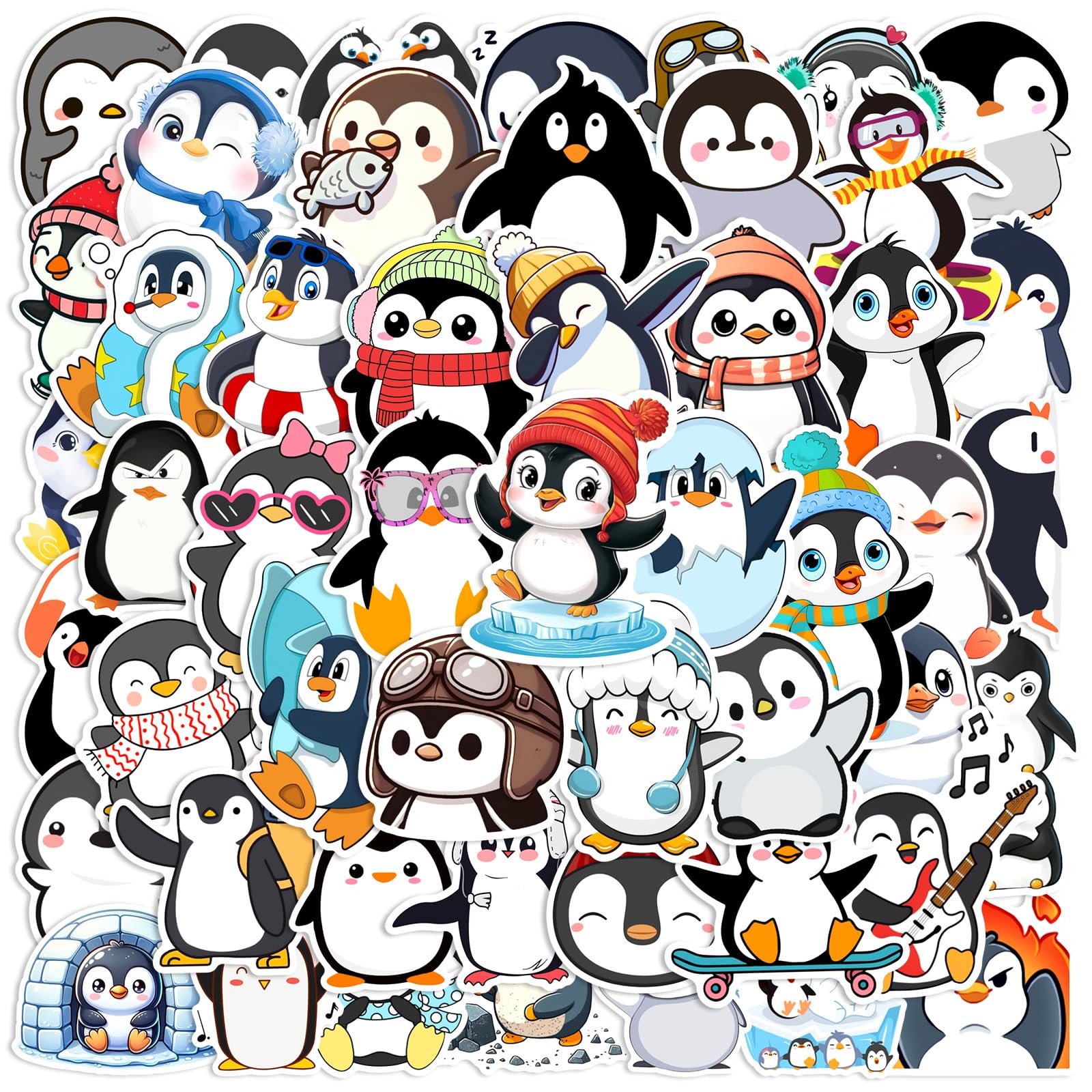 Amazon.com: Cute Penguin Stickers, 60Pcs Funny Penguins Animals Decals ...