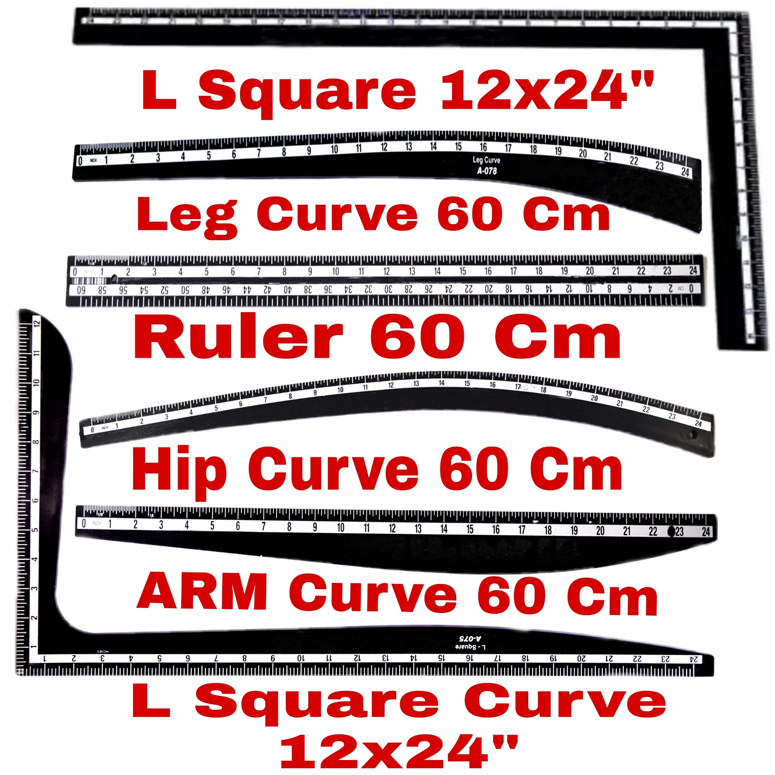 HIRDAY Complete Fashion Designing Tailoring Plastic Scales SET OF 6 ...