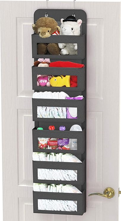 Amazon.com: Simple Houseware Over Door/Wall Mount 6 Clear Window Pocket ...