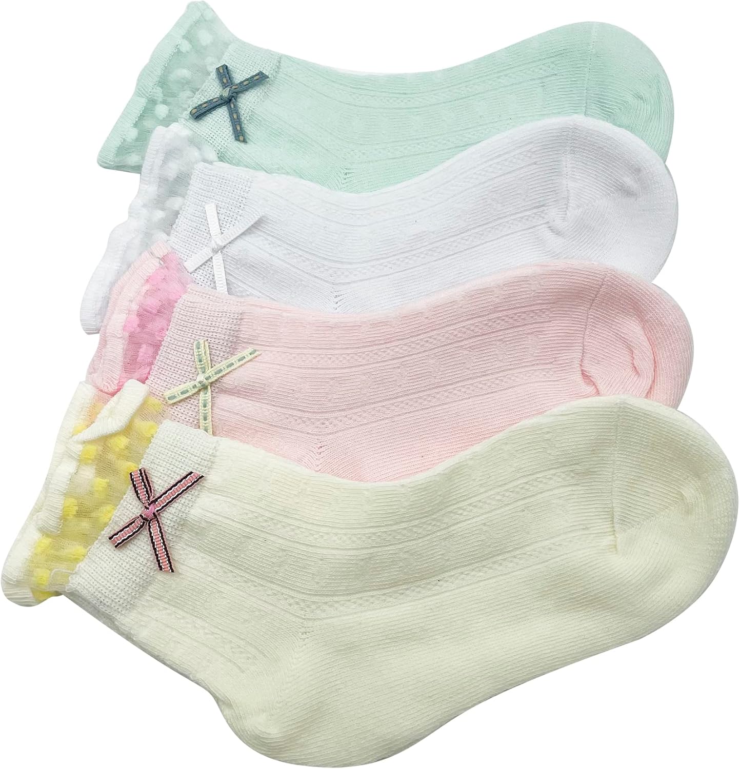 Amazon.com: SYSOLYWIN 4 Pairs Baby Girls Socks Newborn Ruffle Lace ...
