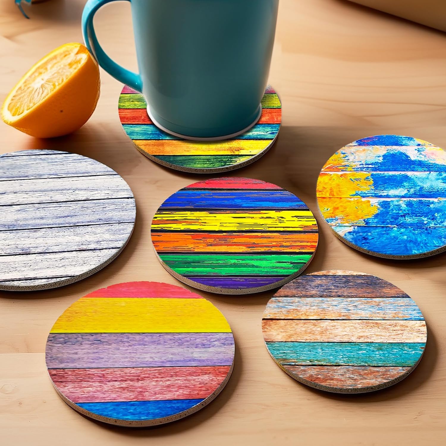 Diamond Art Coasters Blue Rose Blooms Coasters For Drinks Set Of 6 ...