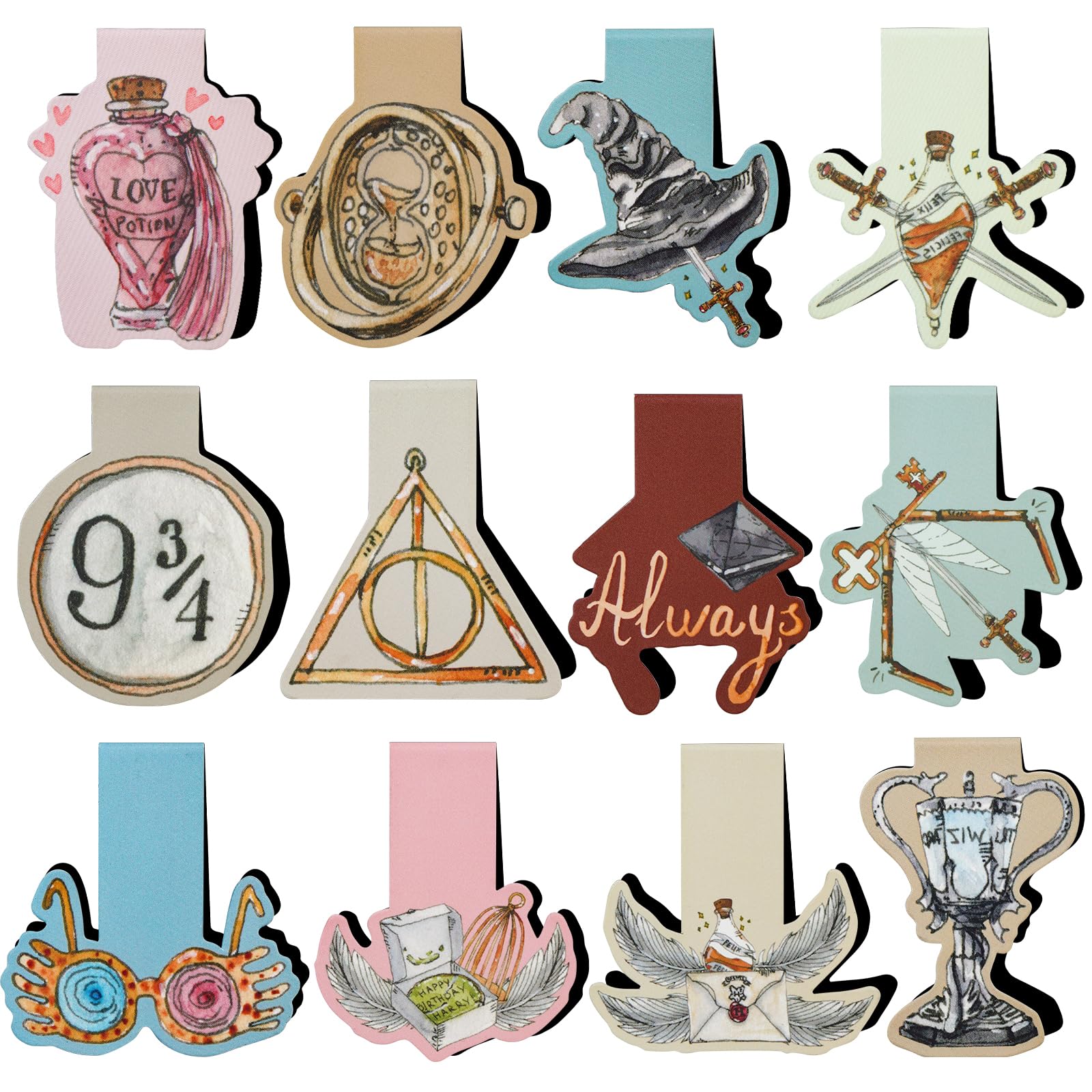 Magnetic Magic Theme Bookmarks, Pack of 12 Magnetic Bookmarks, Children ...
