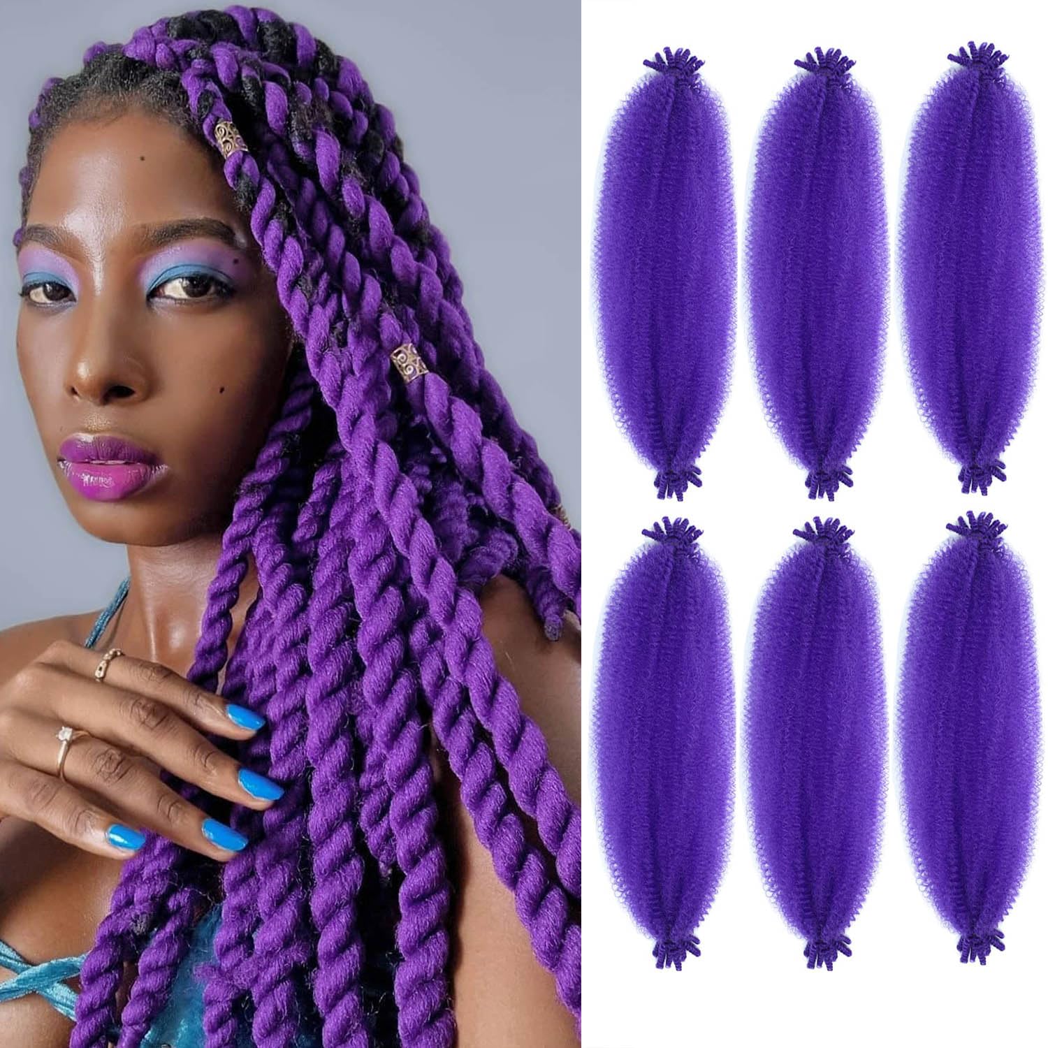 Snapklik.com : Springy Afro Twist Hair 12 Inch 6 Packs Pre Fluffed ...