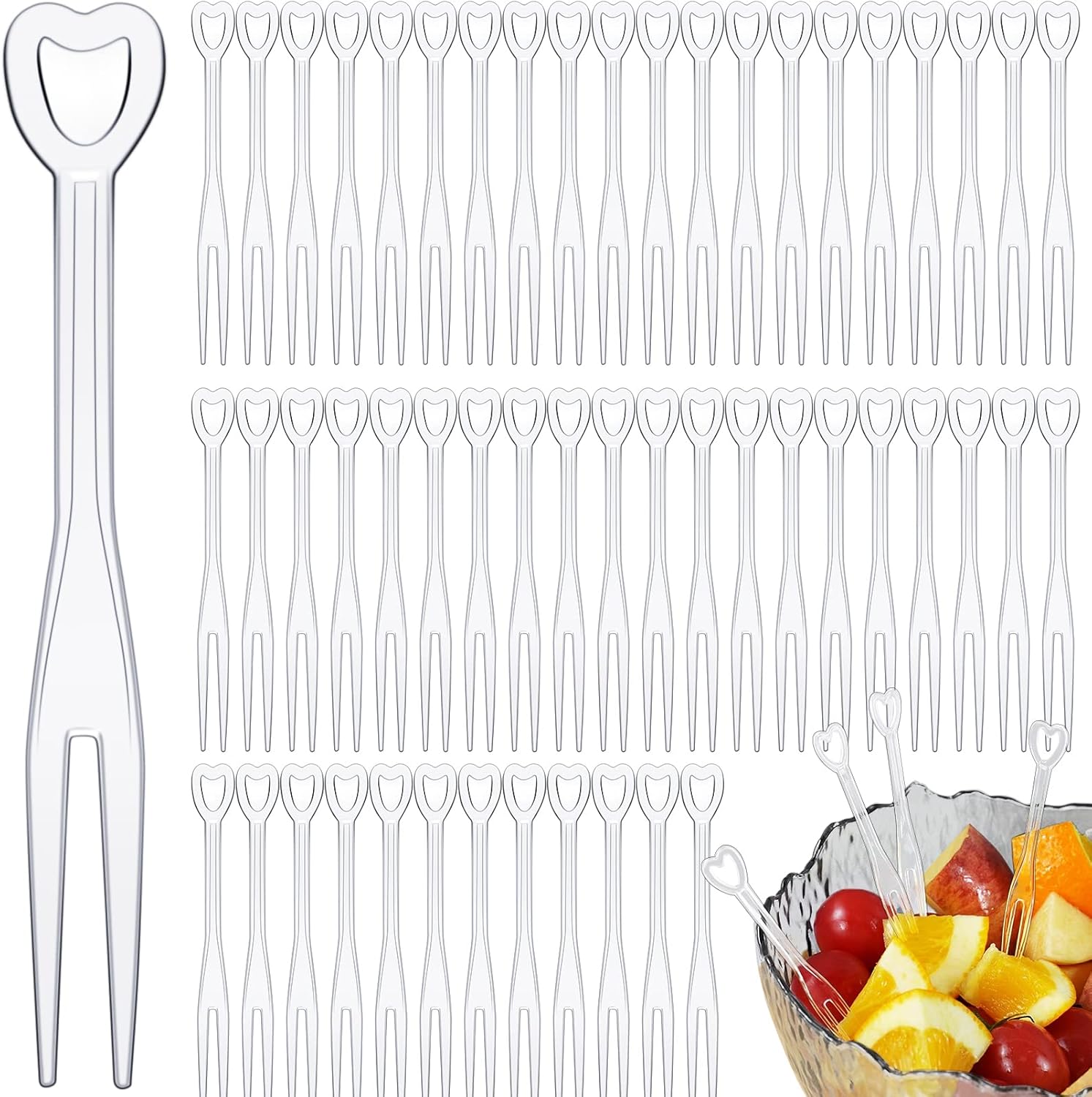 Amazon.com: Loppdece 1000Pcs Disposable Plastic Fruit Forks, Mini Cake Forks, Clear Cocktail ...