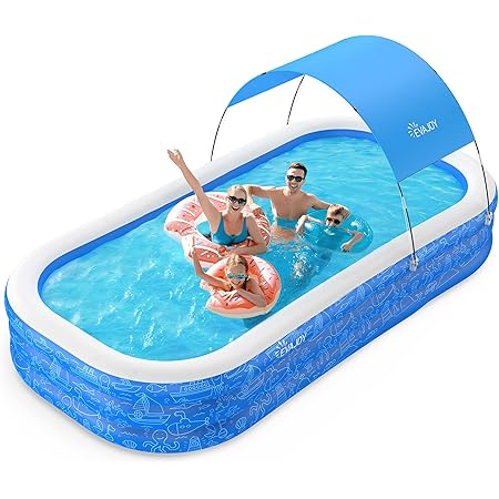 Amazon.com: INTEX 57186EP Swim Center Sun Shade Family Inflatable Pool ...