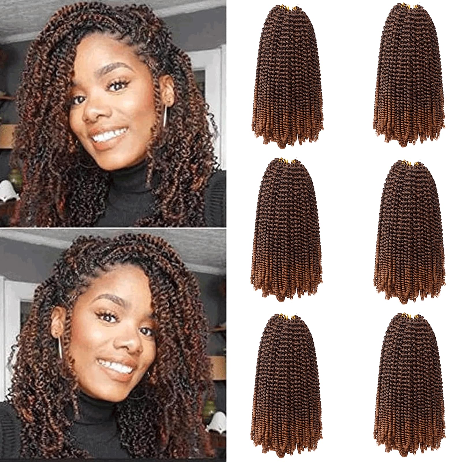 Xtrend 10 Inch 6 Packs Spring Twist Hair For Butterfly Faux Locs Short ...