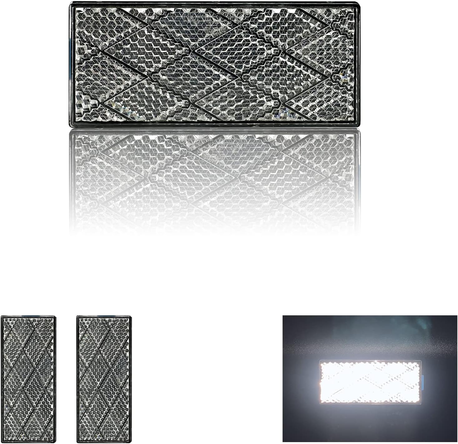 Amazon.com: Reflector 80X35mm Self Adhesive Rectangle Safety Waterproof ...