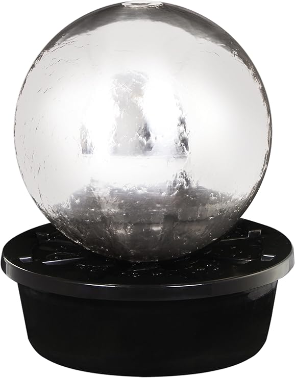 Primrose 50cm Stainless Steel St. Helens Fire & Water Sphere Fountain ...