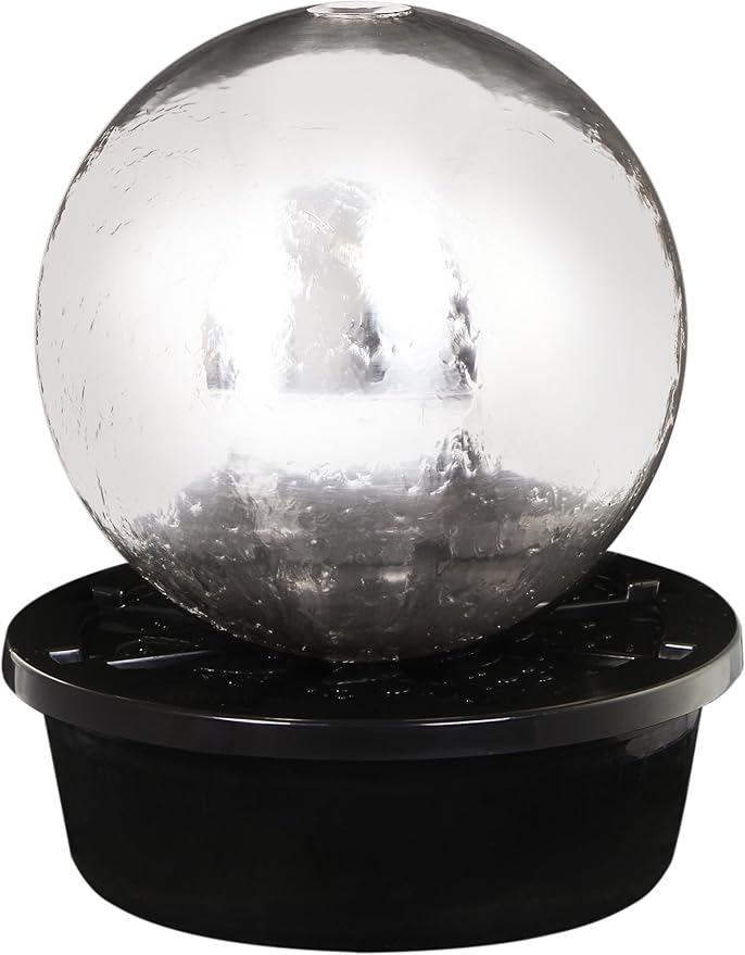 Primrose 50cm Stainless Steel St. Helens Fire & Water Sphere Fountain ...