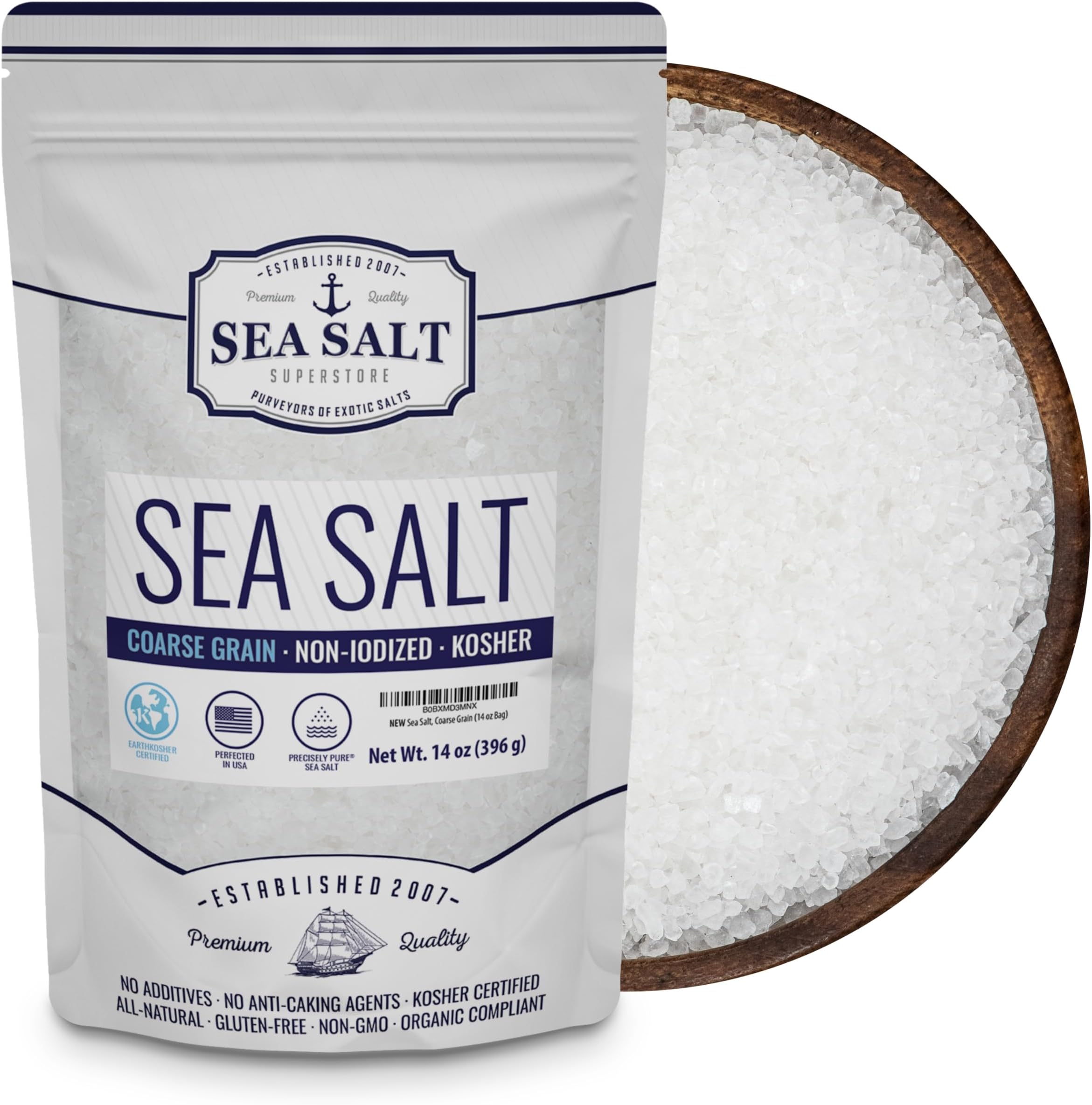 Amazon.com : Sea Salt, Coarse Grain, Salt for Grinder Refill - 14 oz ...