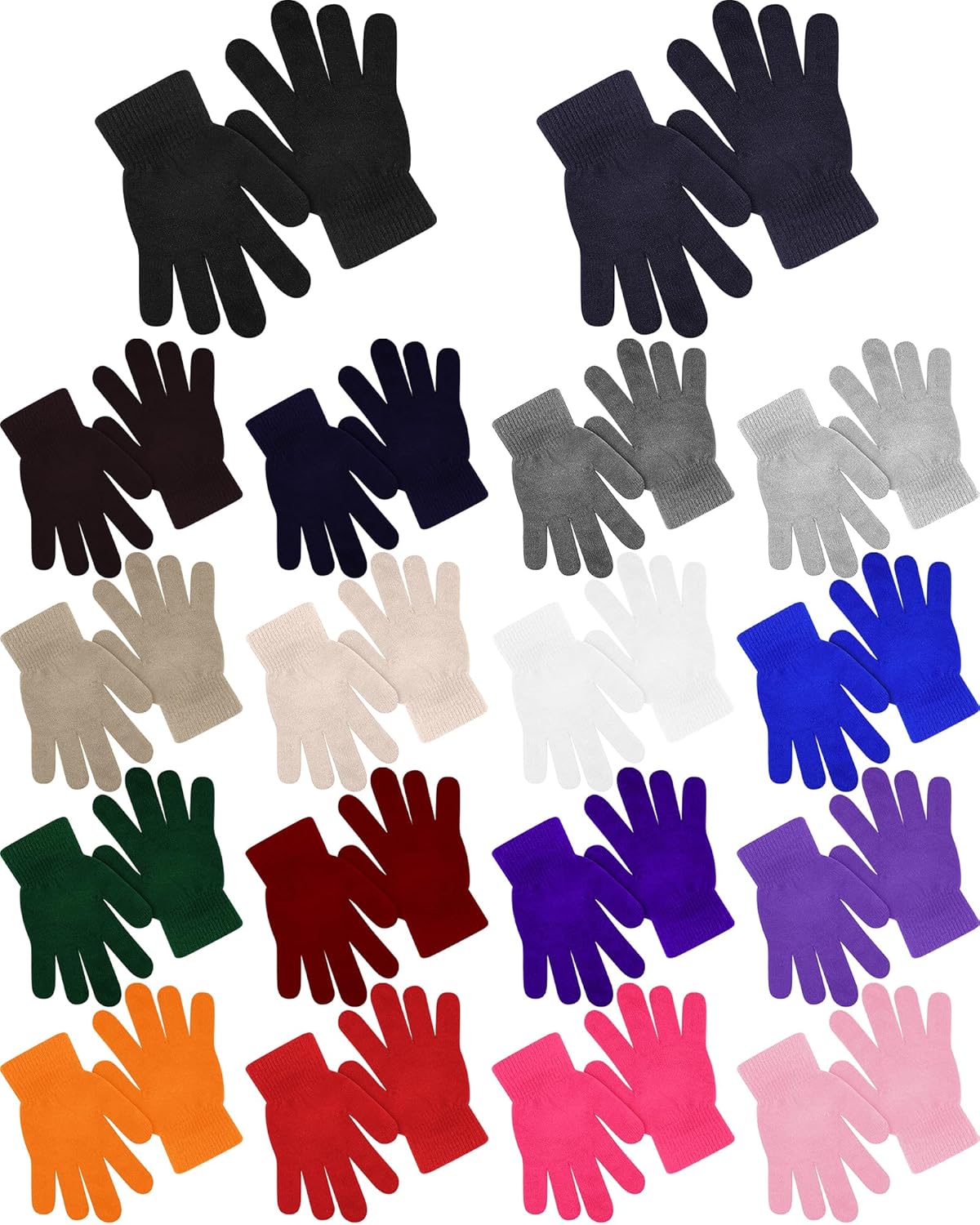 Toulite 36 Pair Warm Adult Winter Gloves Knitted Magical Bulk Gloves ...