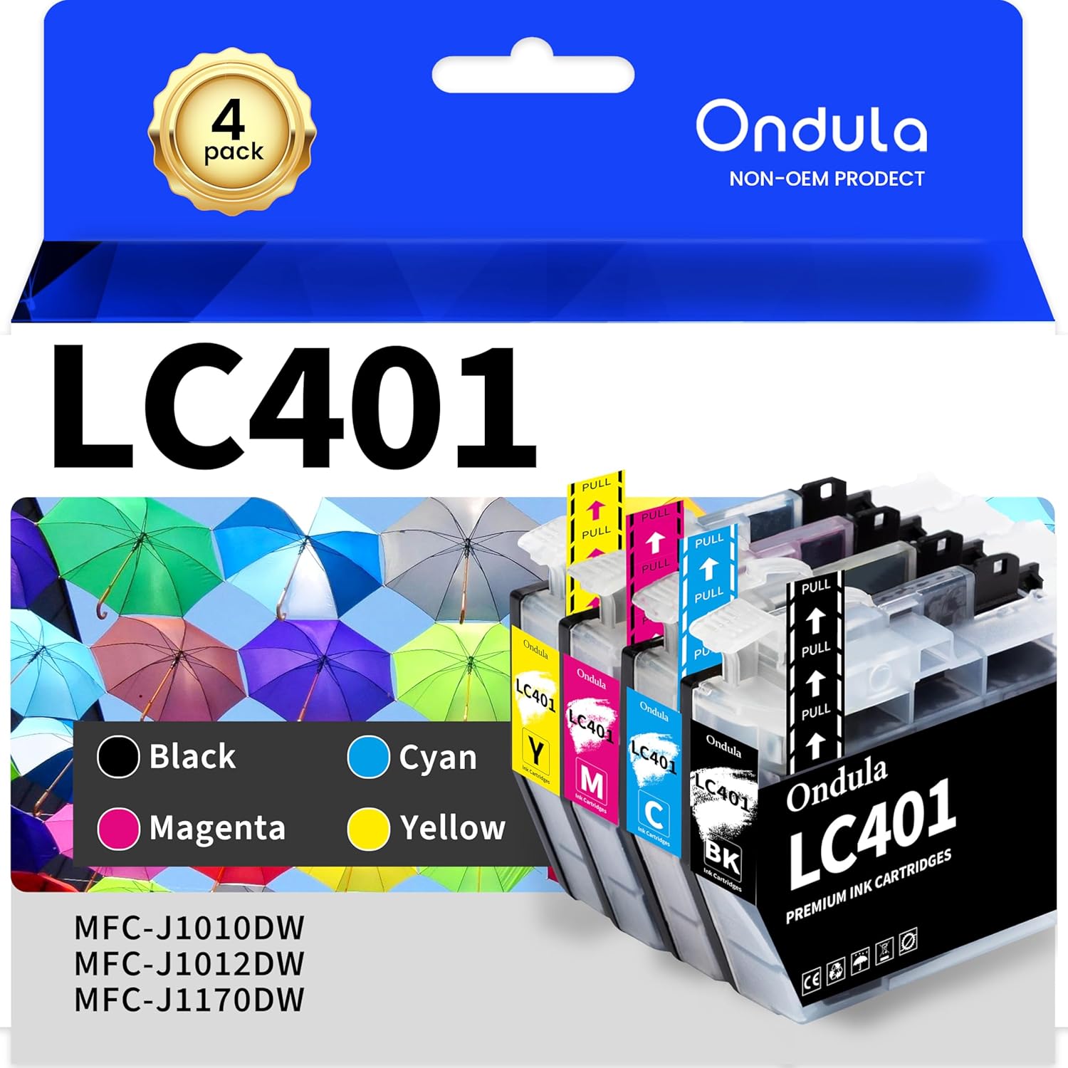 Ondula LC401 High Yield Ink Cartridges Compatible for Brother LC401 LC ...