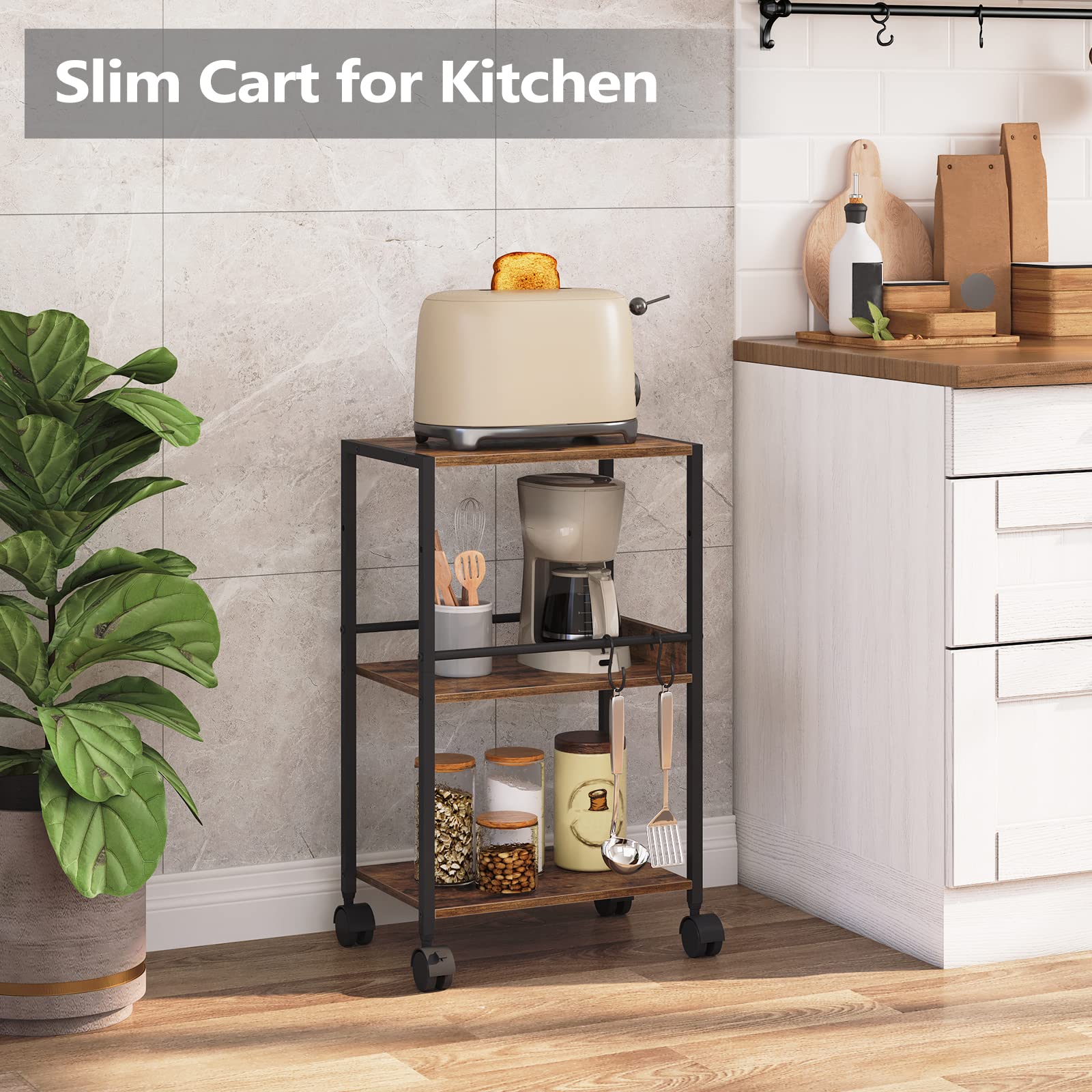 MAHANCRIS 3-Tier Computer Tower Stand, Mobile Printer Stand with ...