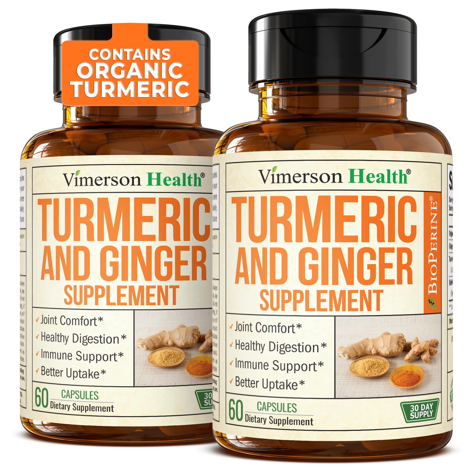 Amazon.com: Turmeric Supplement with Ginger Root for Joint & Digestion ...