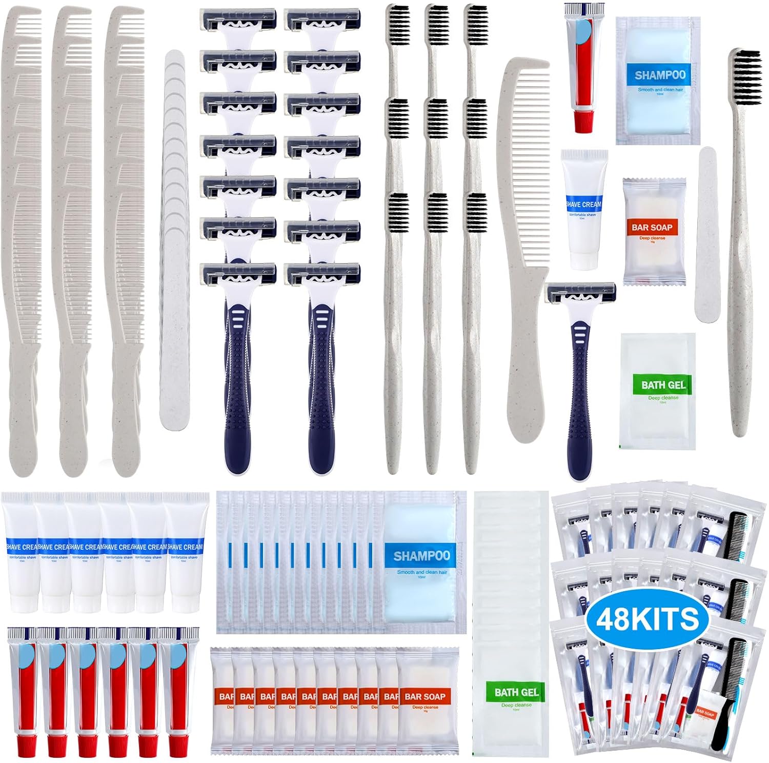 Amazon.com: Suclain 48 Sets Hygiene Kits for Homeless in Bulk Homeless ...