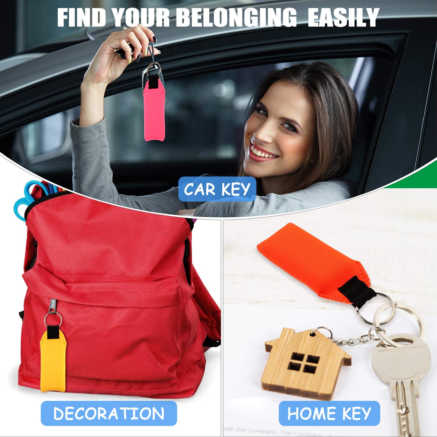 Snapklik.com : TecUnite Floating Neoprene Boat Keychain, 3 Pack Key ...
