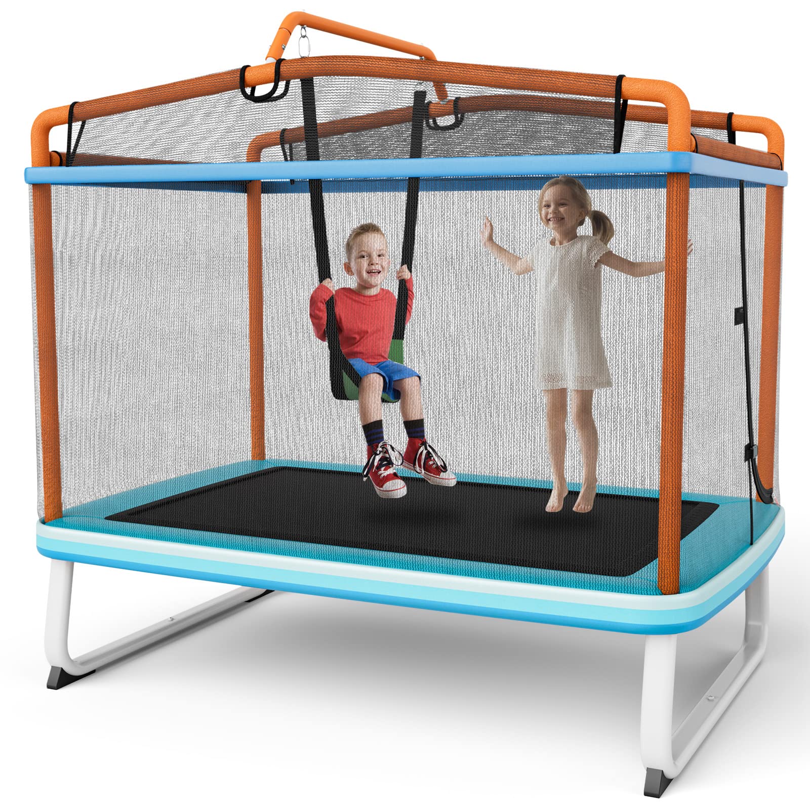 Amazon.com : Goplus 3-in-1 6FT Kids Trampoline with Swing and ...