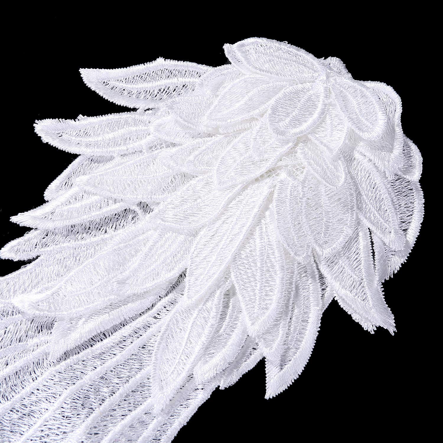 Snapklik.com : 1 Pair 3D Angel Wings Embroidered Neckline Lace Trim ...