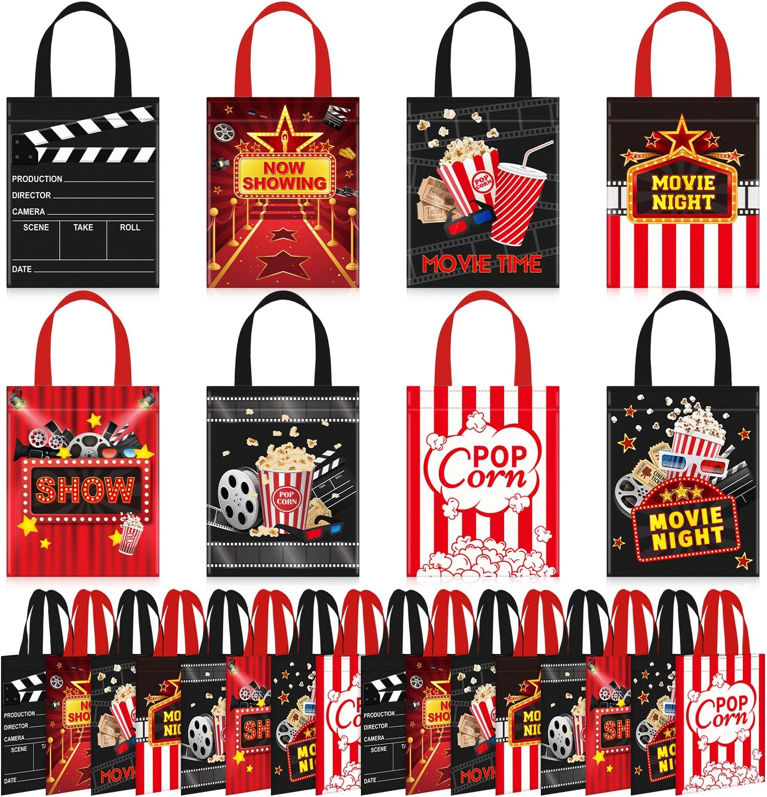 Amazon.com: Medium Hollywood Gift Bags with Tags - Set of 12 - Movie ...