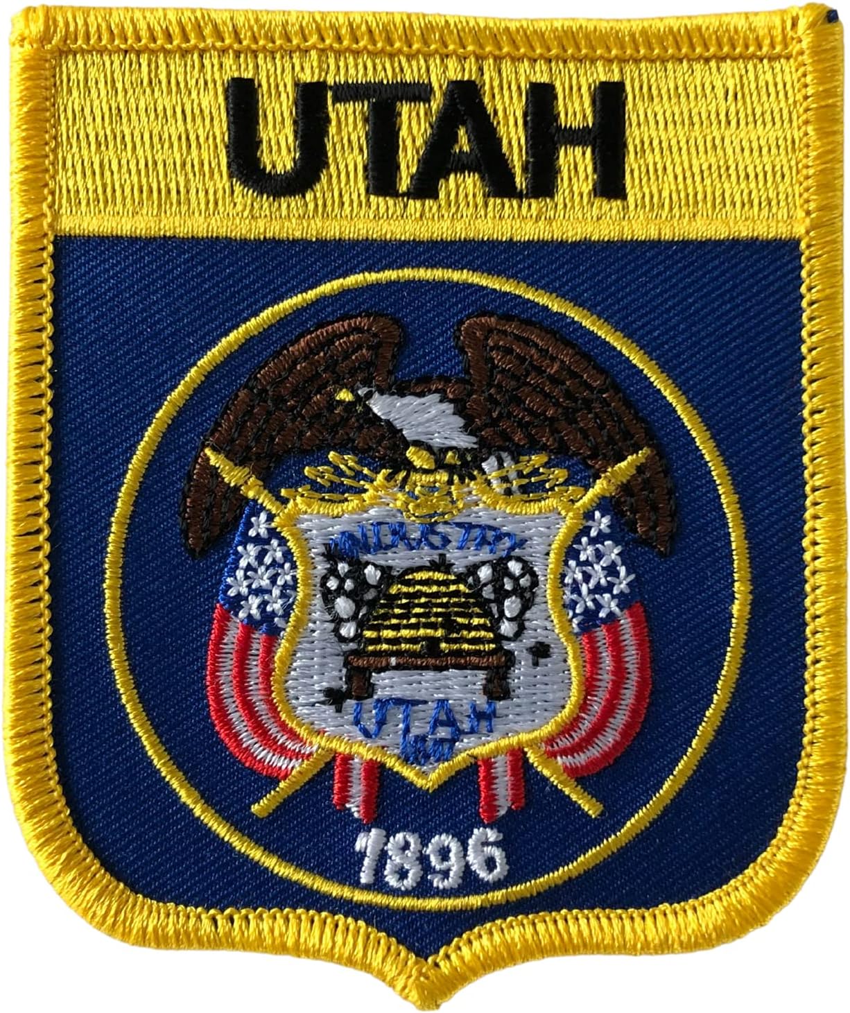 Amazon.com: Utah State Flag Shield Embroidered Patch, with Iron-On Adhesive