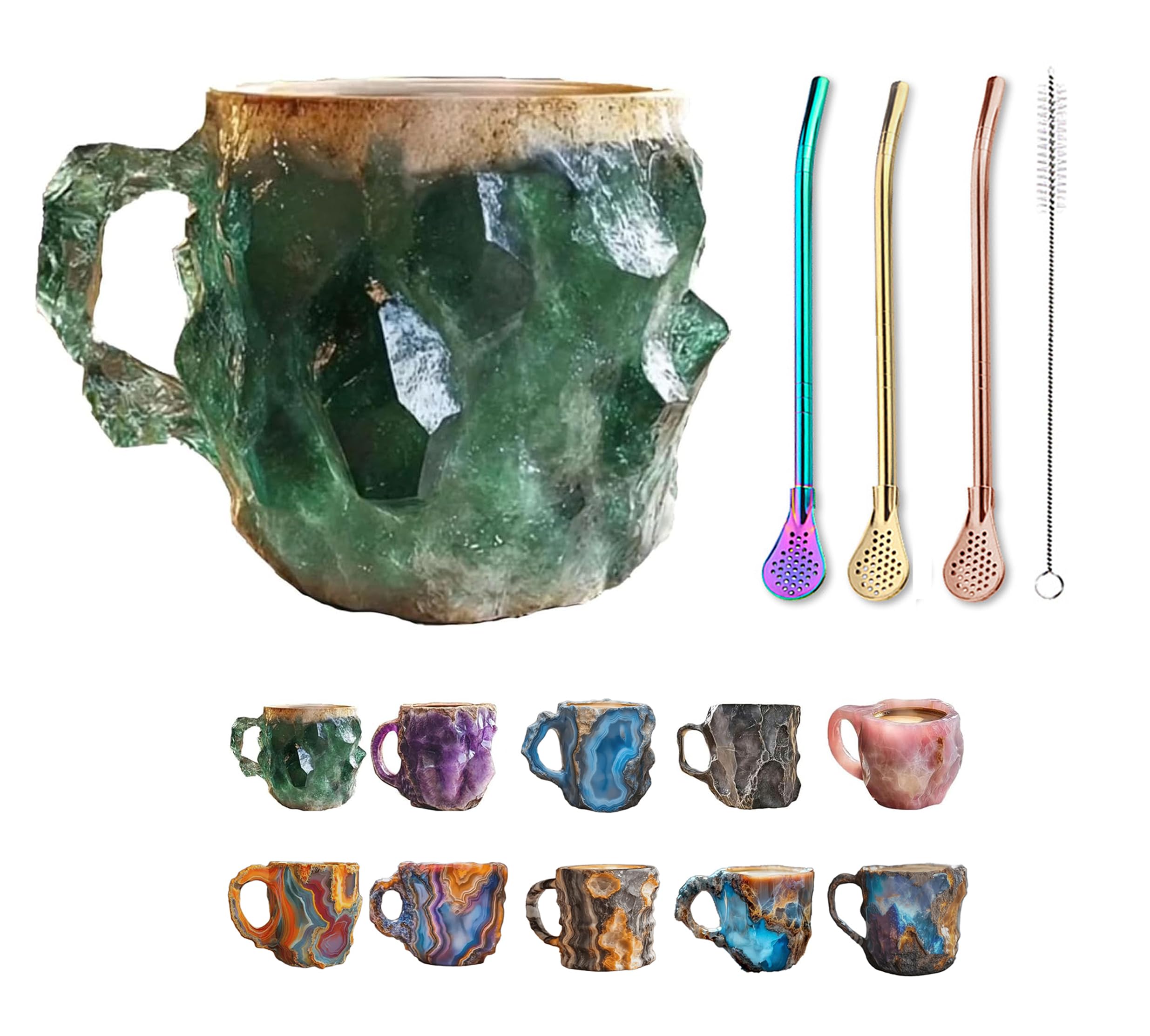 Amazon.com: Natural Mineral Crystal Coffee Mugs Geode,Crystal Mineral ...