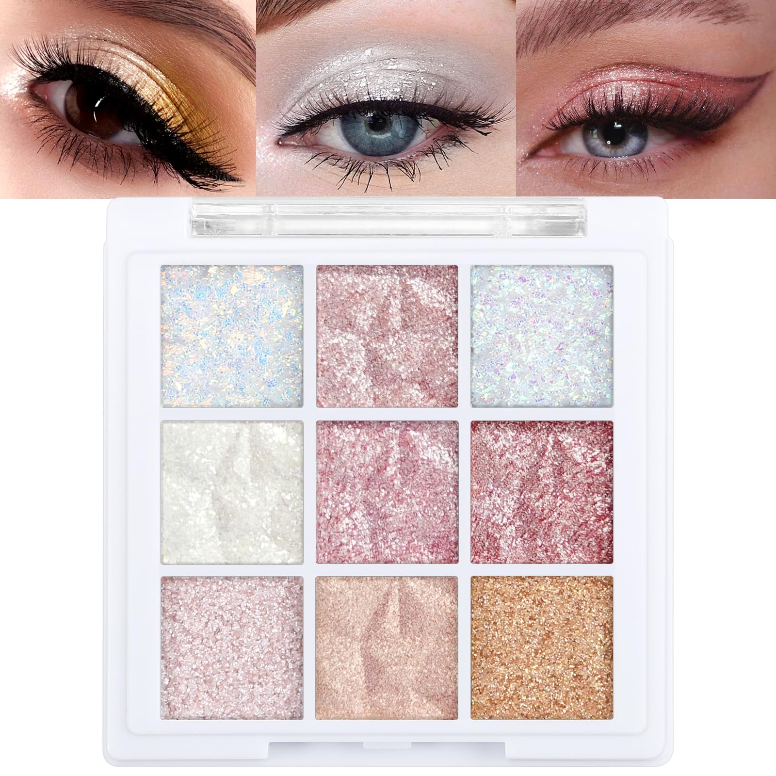 9 Colors Glitter Eyeshadow Eye Shadow Palette Makeup 9 Colors Green