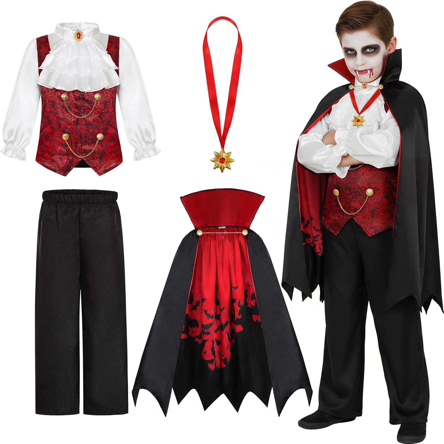 Amazon.com: Neilyoshop Vampire Costume for Kids Royal Vampire Costume ...