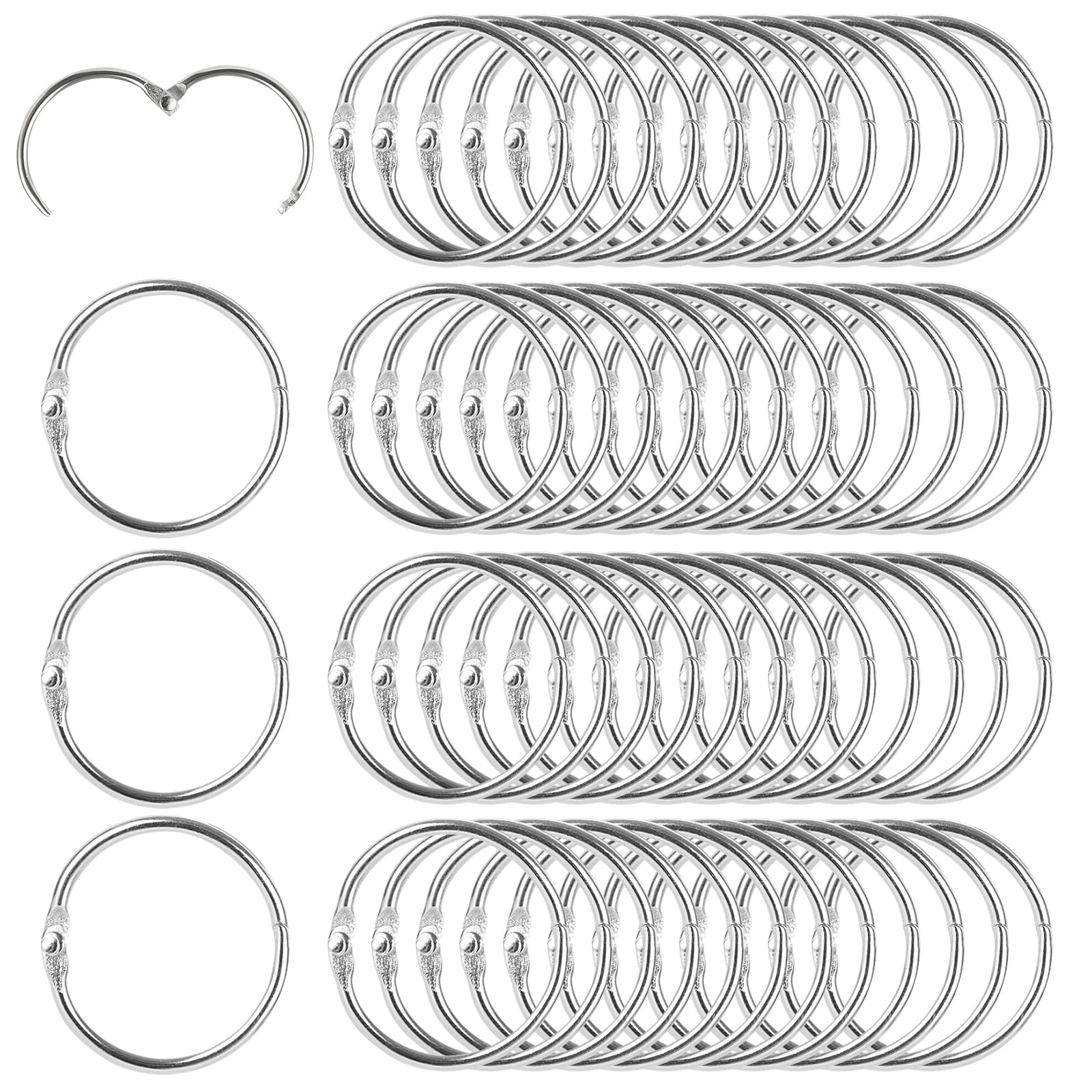 DAJAVE 150 Pcs Loose Leaf Binder Rings 30mm/1.2 Inch Small Book Rings ...