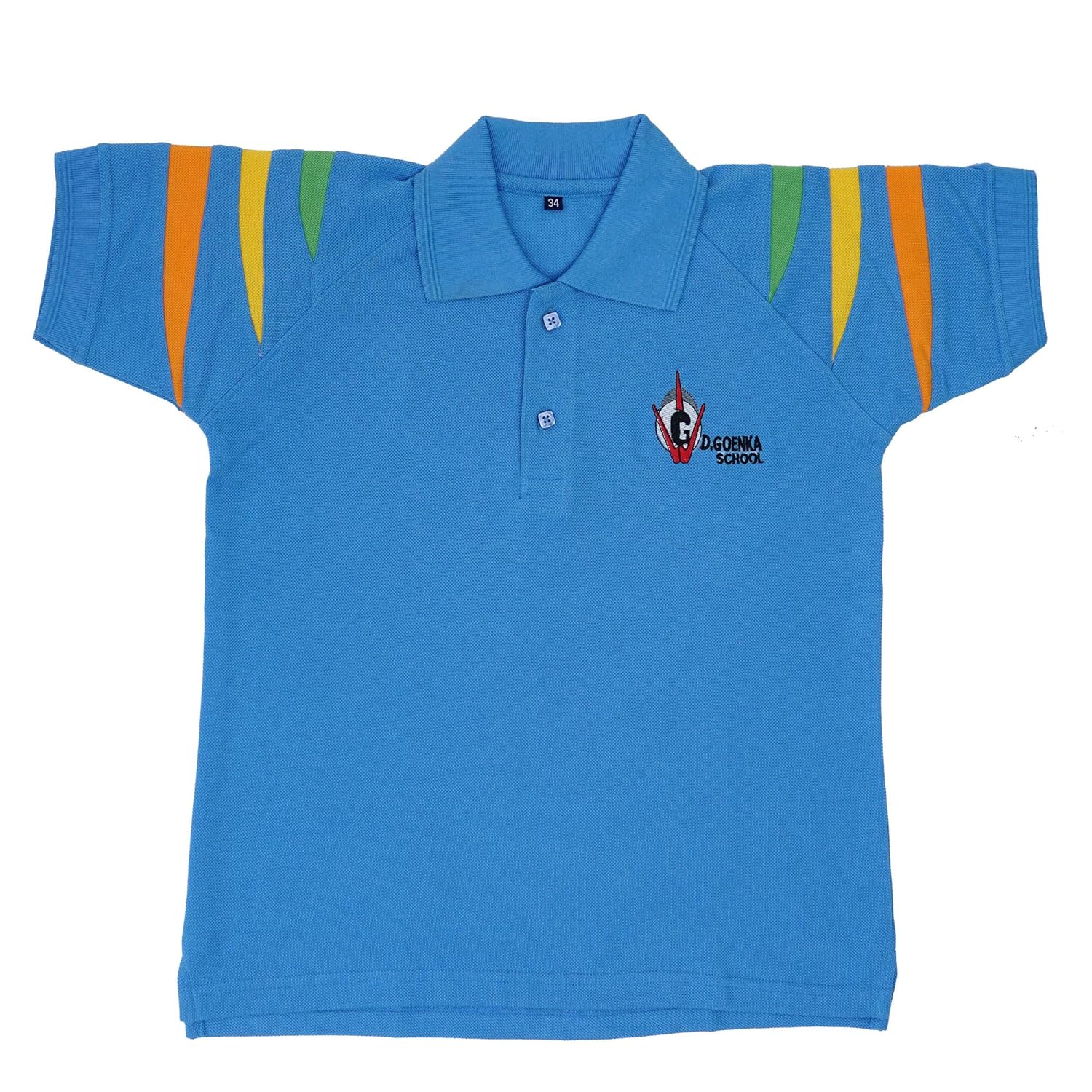 Buy GD Goenka School Uniform Collar Blue T Shirt (24) at Amazon.in
