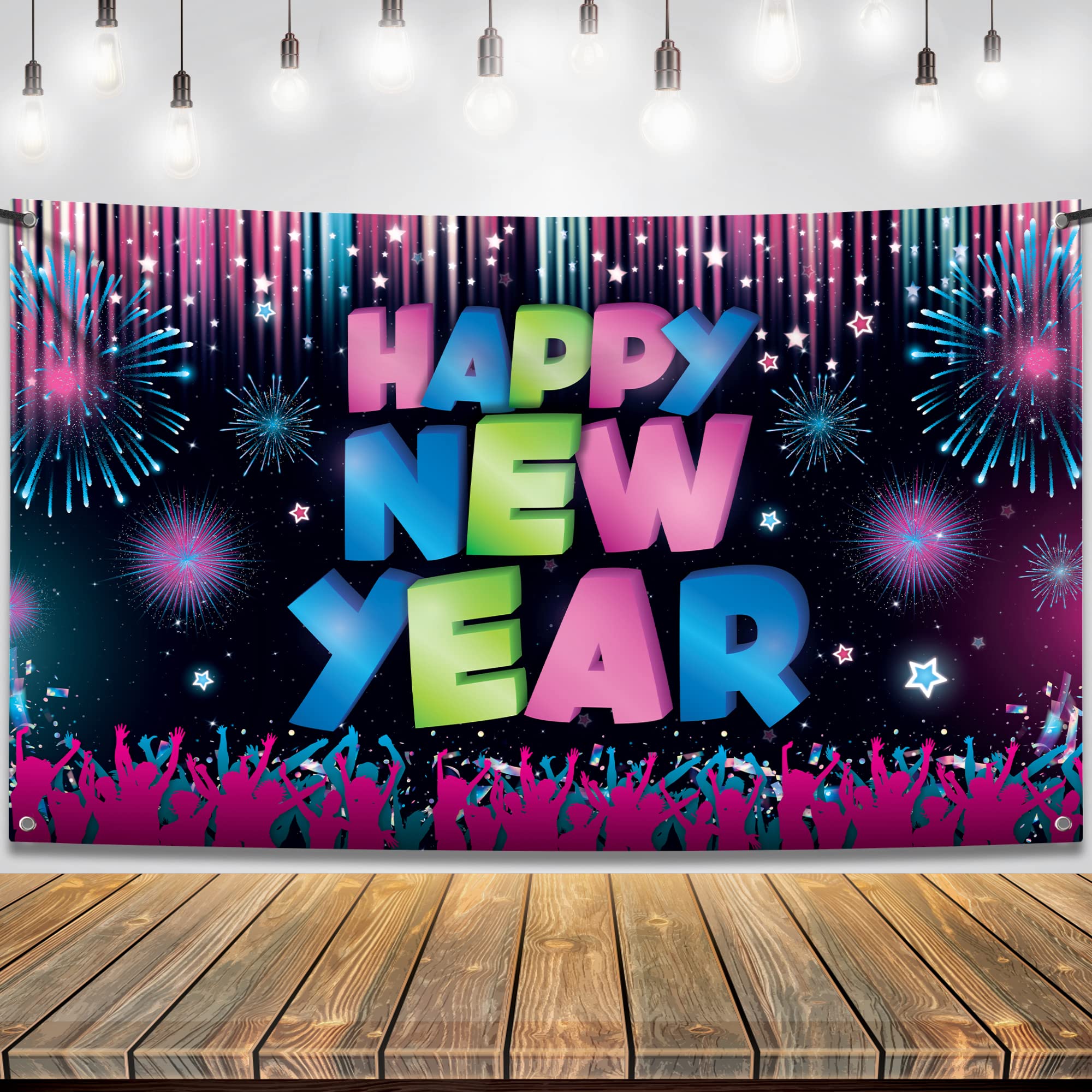 Snapklik.com : XtraLarge Neon Happy New Year Banner - 72x12 Inch New ...