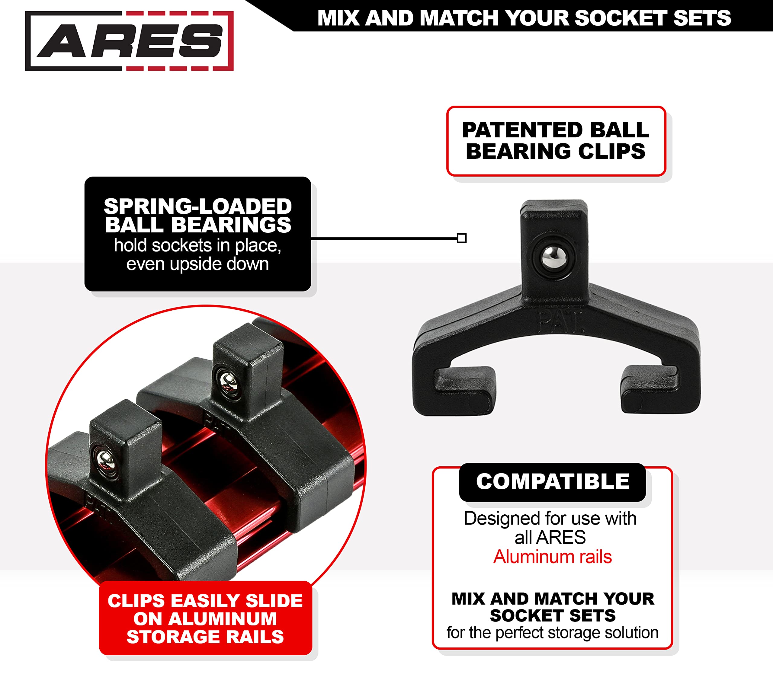 Snapklik.com : ARES 70081-10-Piece 1/4-Inch Drive Black Spring Loaded ...