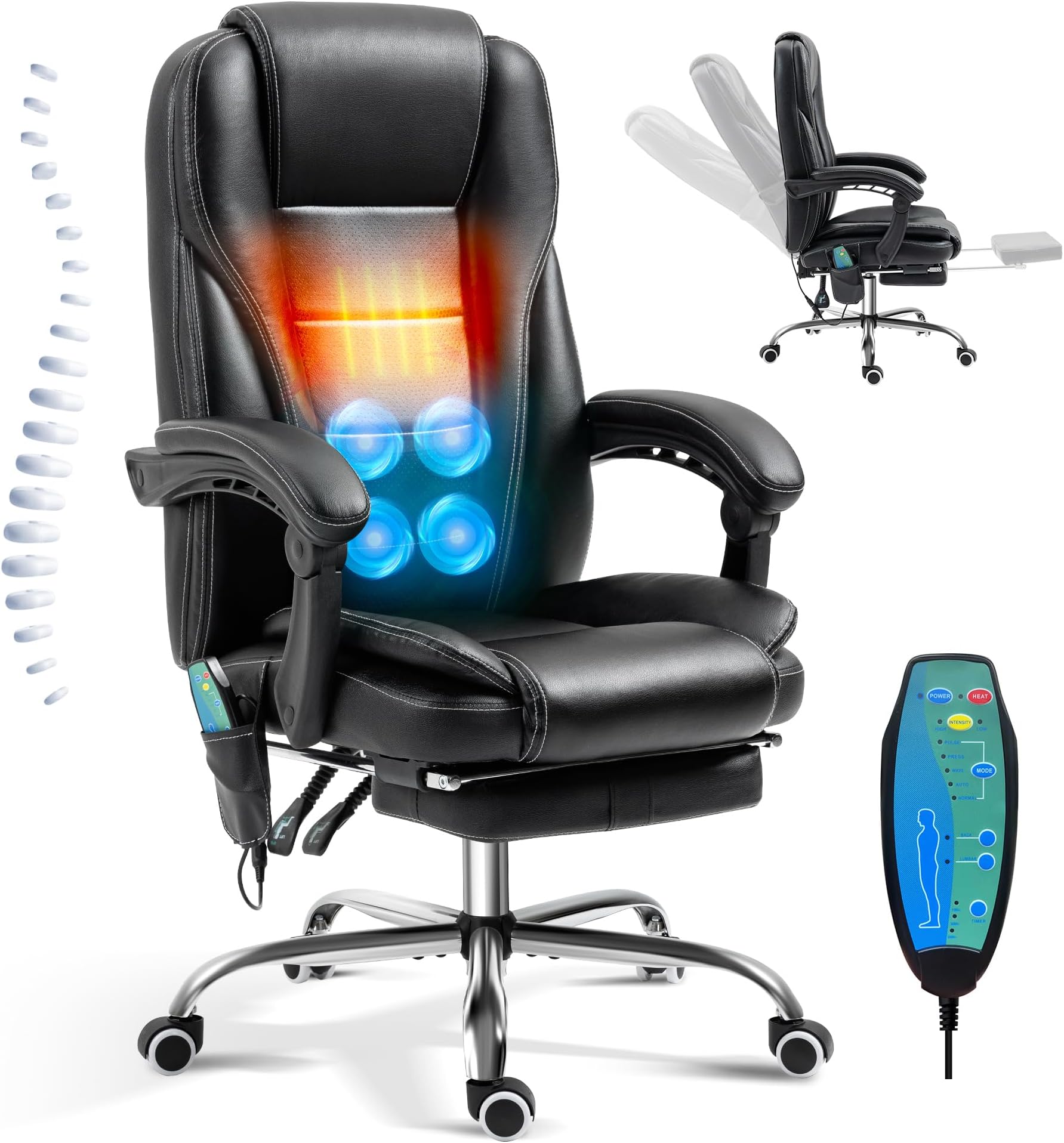 Amazon.com: YINGTOO High Back Massage Reclining Office Chair with ...