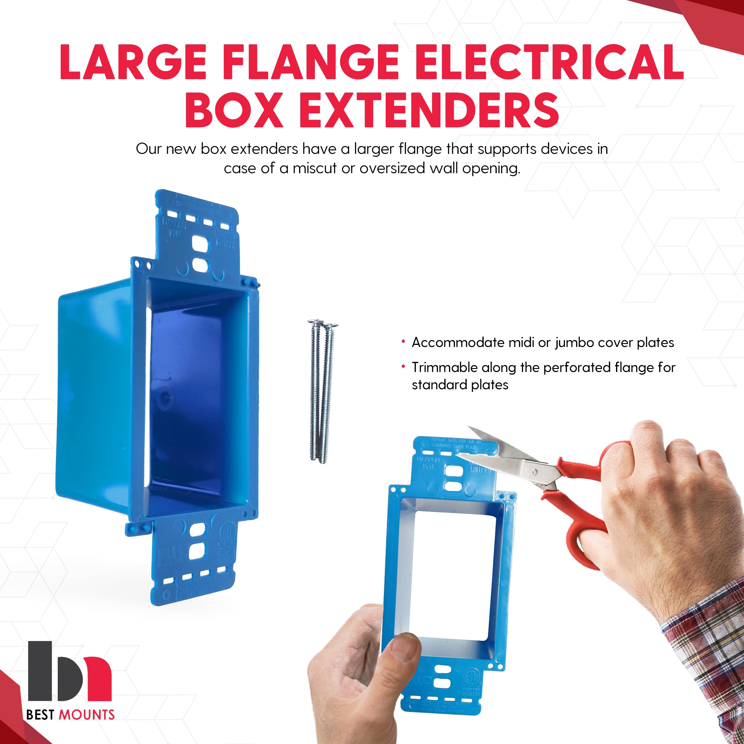 Snapklik.com : BestMounts - 1 Pack Electrical Power Outlet Box Extender ...