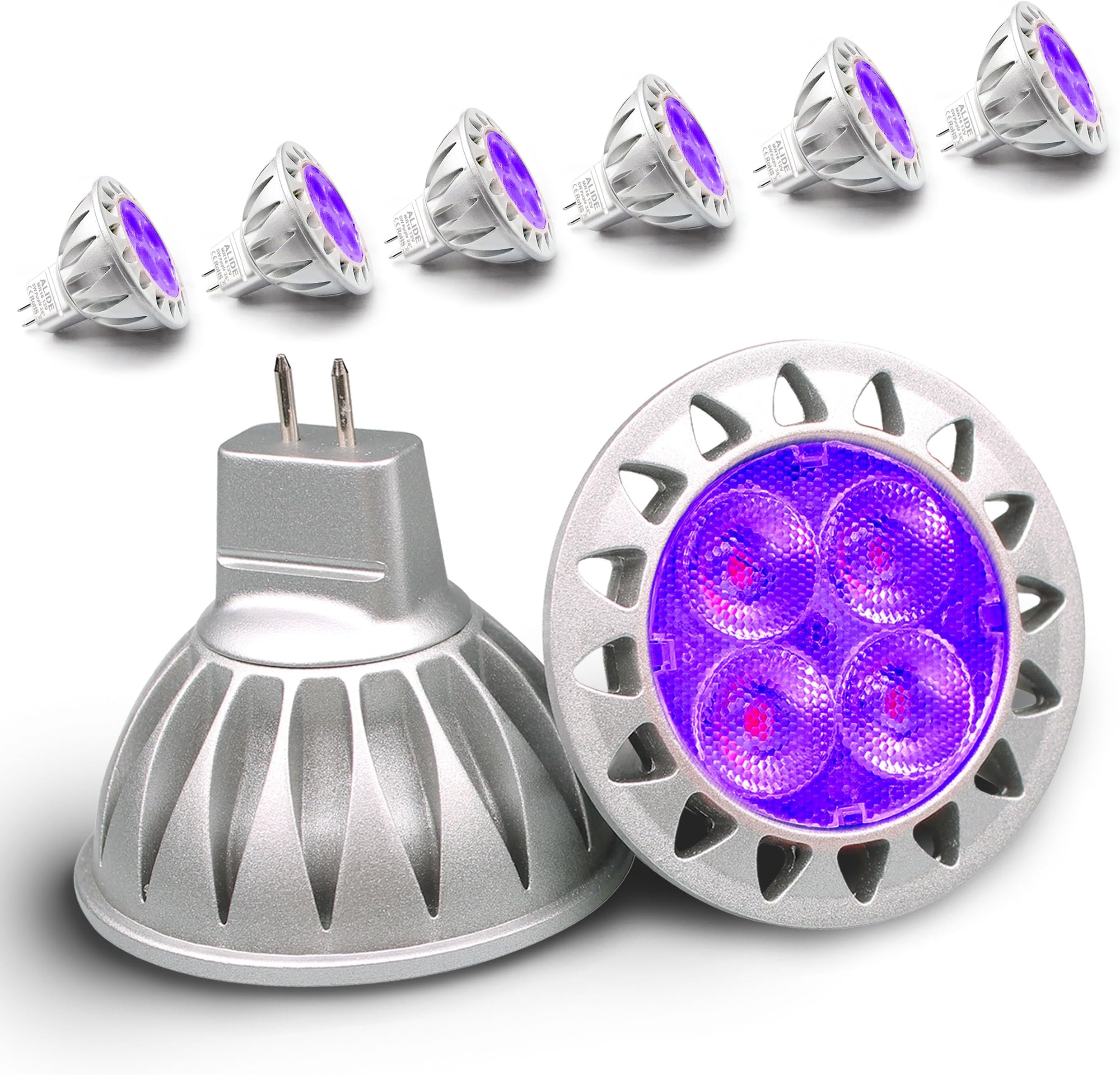 ALIDE Purple MR16 GU5.3 Led Bulbs 5W,20W 35W 50W Halogen Equivalent,12V ...