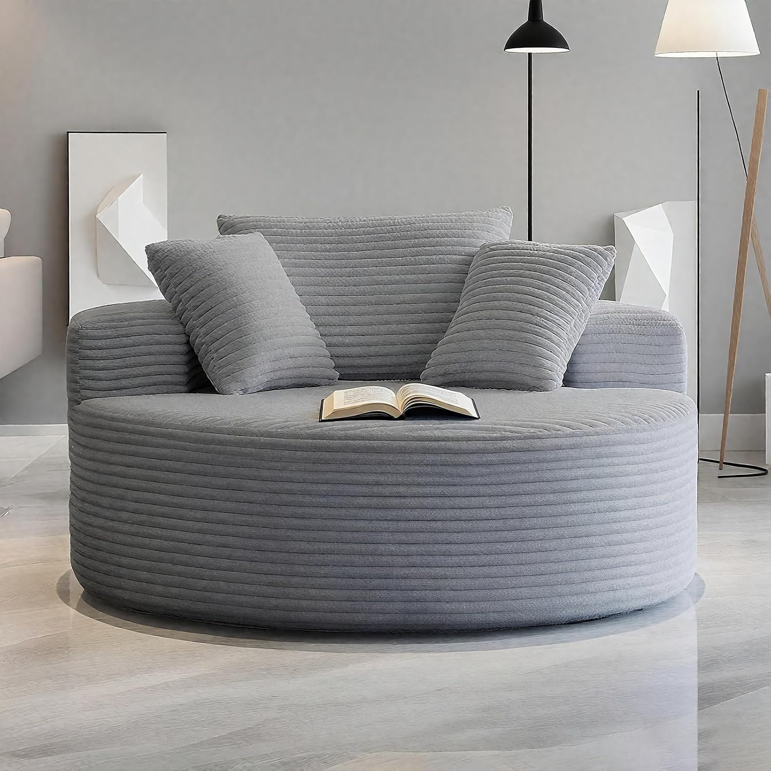 Amazon.com: Metokeg 55" Oversized Round Chair Lounge Chaise Indoor ...