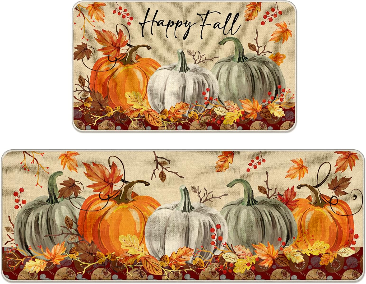 Amazon.com: Artoid Mode Pumpkins Fall Kitchen Mats Set of 2, Autumn ...