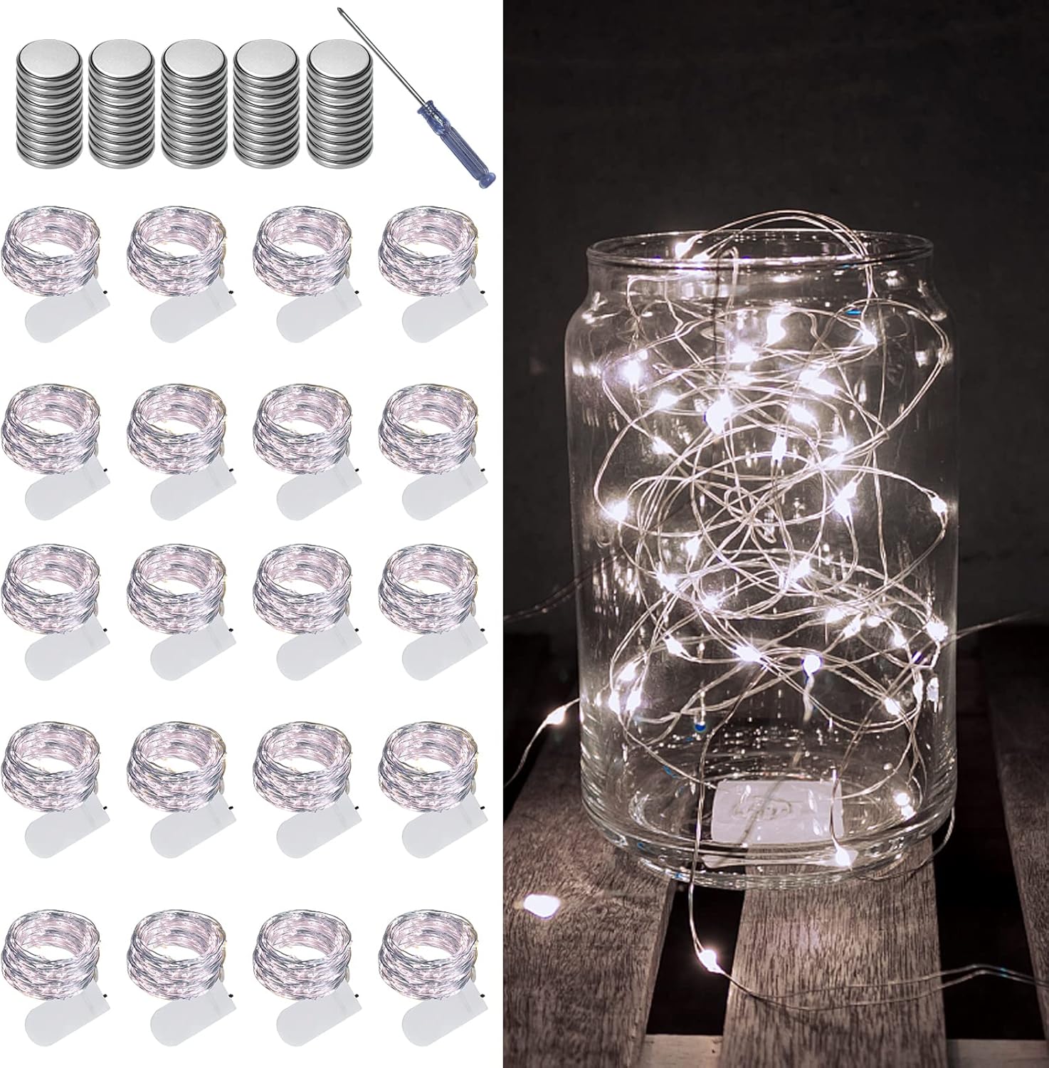 Amazon.com: LAMPHOME 20 Pack Fairy Lights Battery Operated String ...