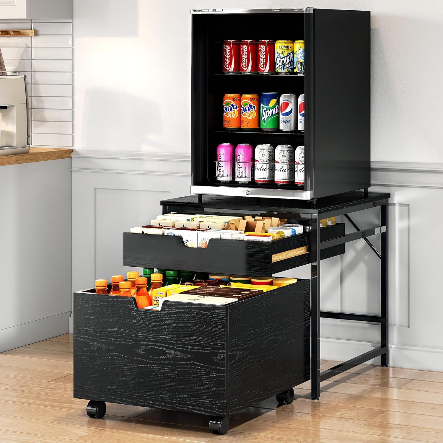 Amazon.com: TC-HOMENY Mini Fridge Stand with Storage Drawer, 21.5" L x ...