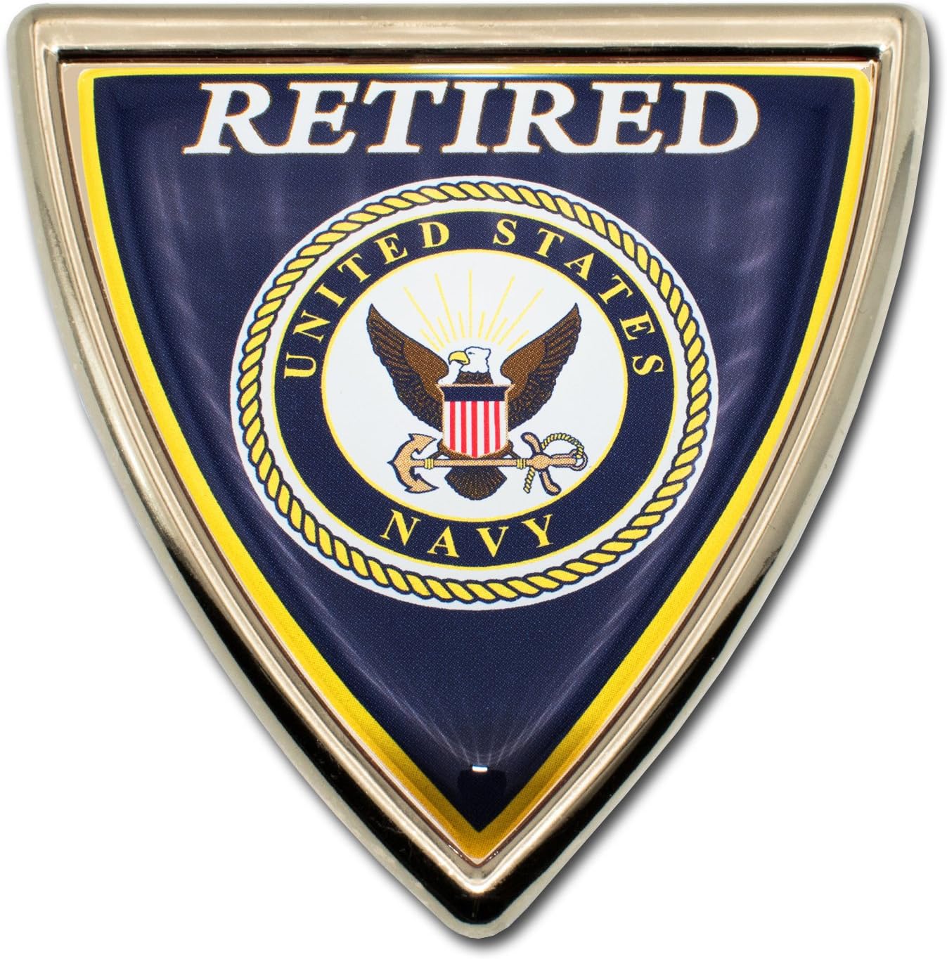 Navy Retired Shield Chrome Emblem : Amazon.com.mx: Automotriz y ...