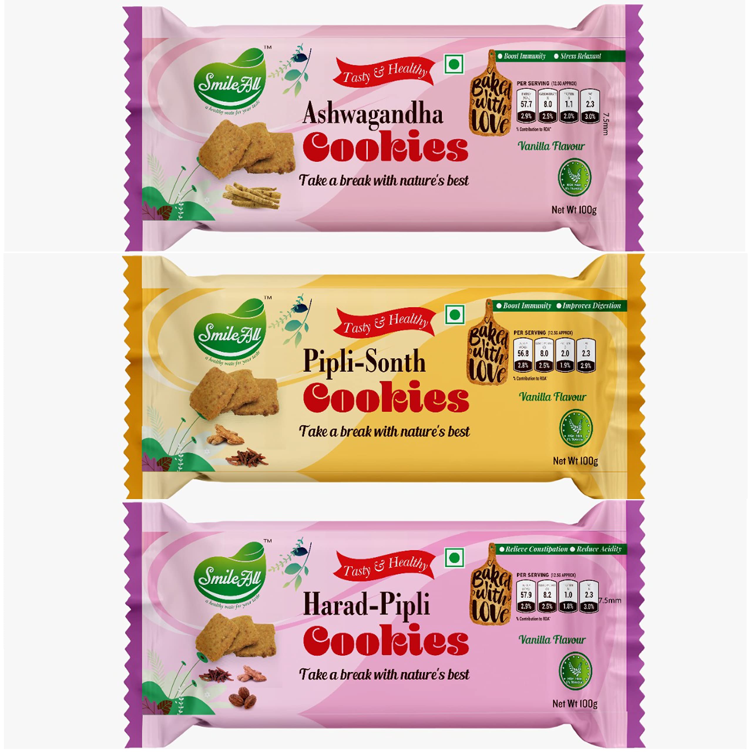 Buy SmileAll al Cookies with 100% - Chakki Atta, Jaggery Powder, Rice ...