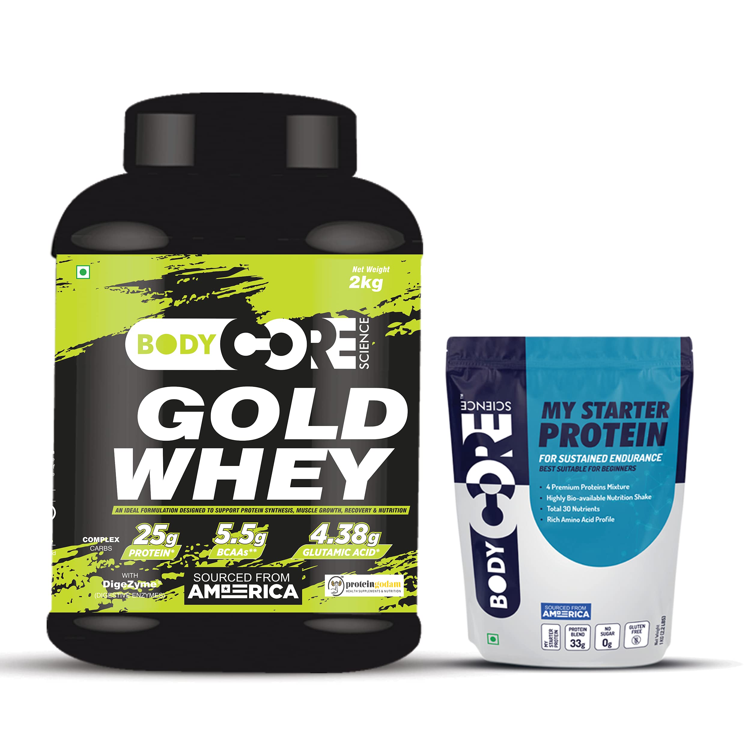 Buy Body Core Science Gold Whey Green-2Kg(Chocolate) With My Starter ...