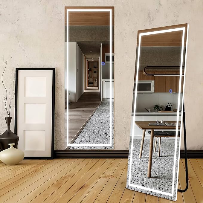 Amazon.com: NeuType LED Mirror 63"x 16" Full Length Mirror with LED ...