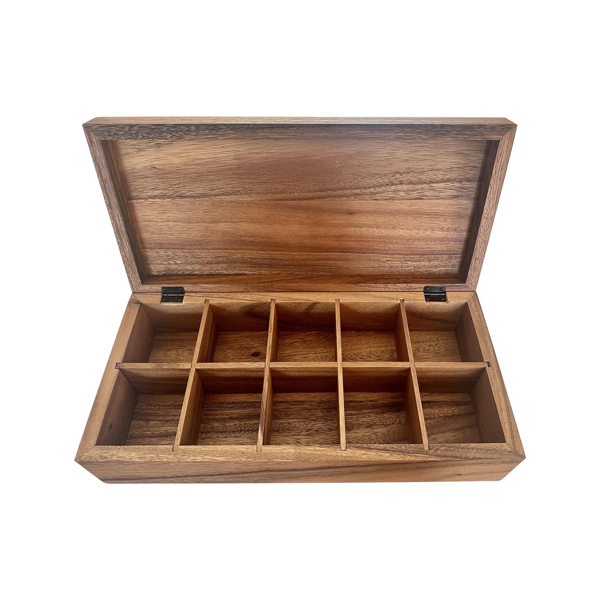 Amazon.com: Ironwood Extra Large Wooden Tea Box, 10 Compartments: Home ...