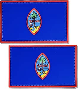 Amazon.com: SoKoot Guam Flag Patch Guam Flags PVC Hook and Loop Fastener Patches Guamanian Flags ...