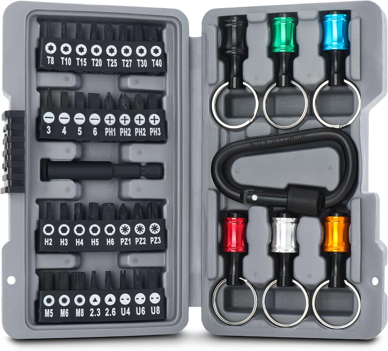 Hi-Spec 40pc Screwdriver Bit Set and Bit Holder Keychains for Drill ...
