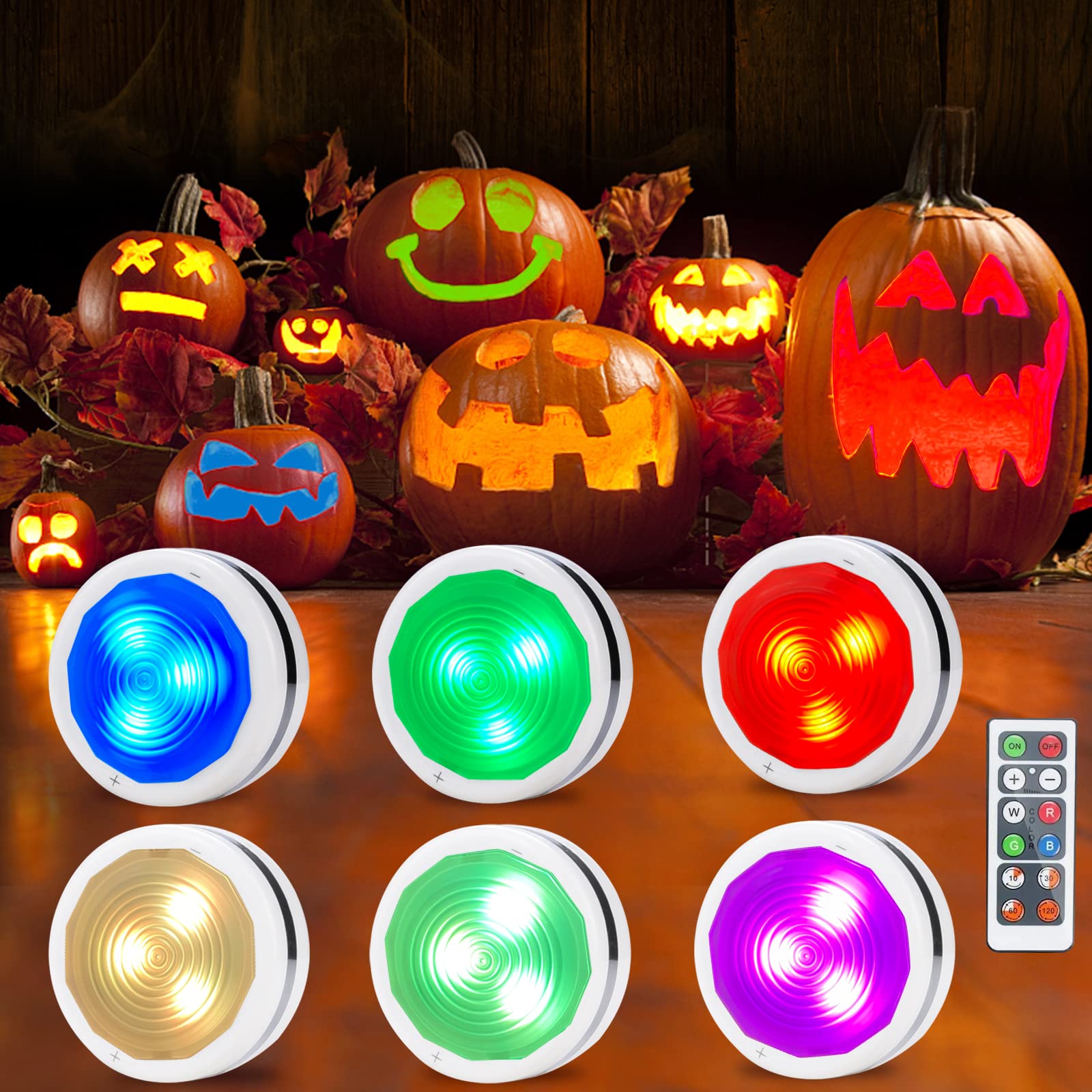 Buy Halloween Jack-O-Lantern Lights, Dimmable RGB Color Changing ...